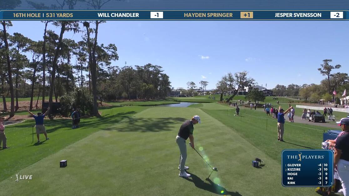 Hayden Springer | Round 1 | 16th hole | Shot 1 | 2025 THE PLAYERS