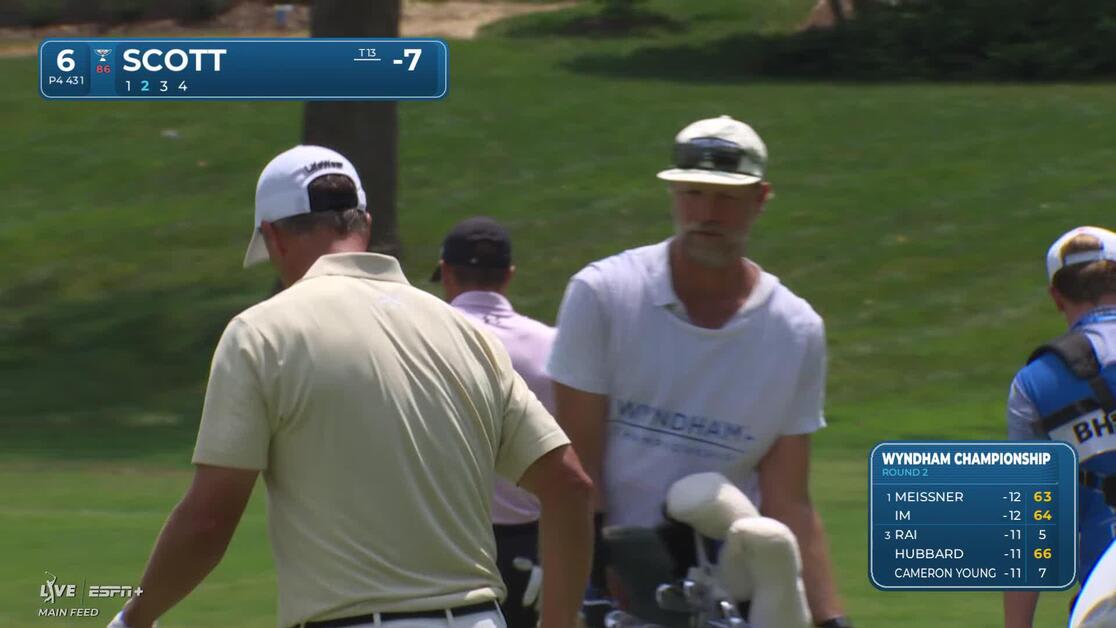 Adam Scott | Round 2 | 6th hole | Shot 2 | 2025 Wyndham