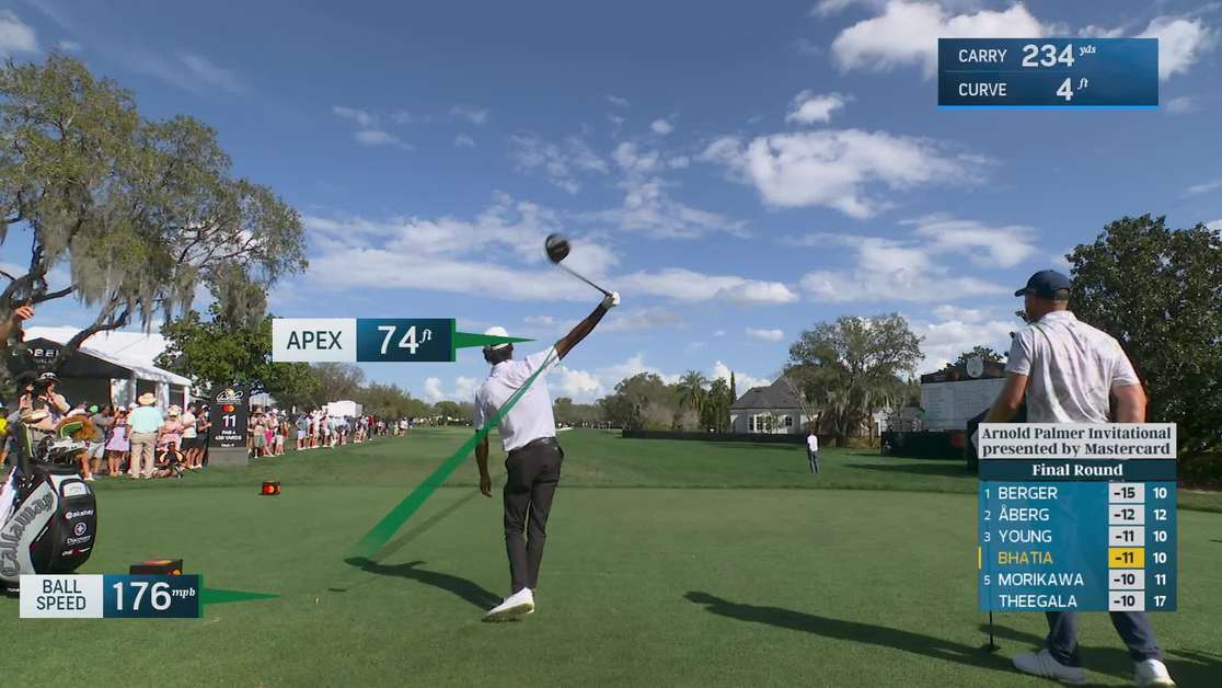 Akshay Bhatia | Round 4 | 11th hole | Shot 1 | 2026 Arnold Palmer