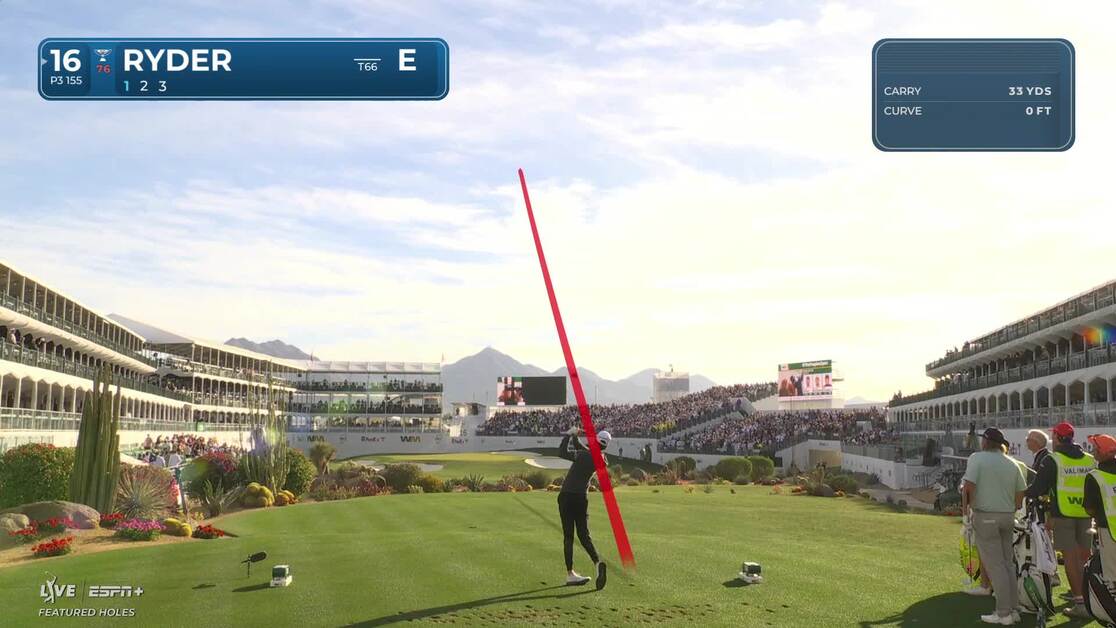 Sam Ryder | Round 2 | 16th hole | Shot 2 | 2025 WM Phoenix Open