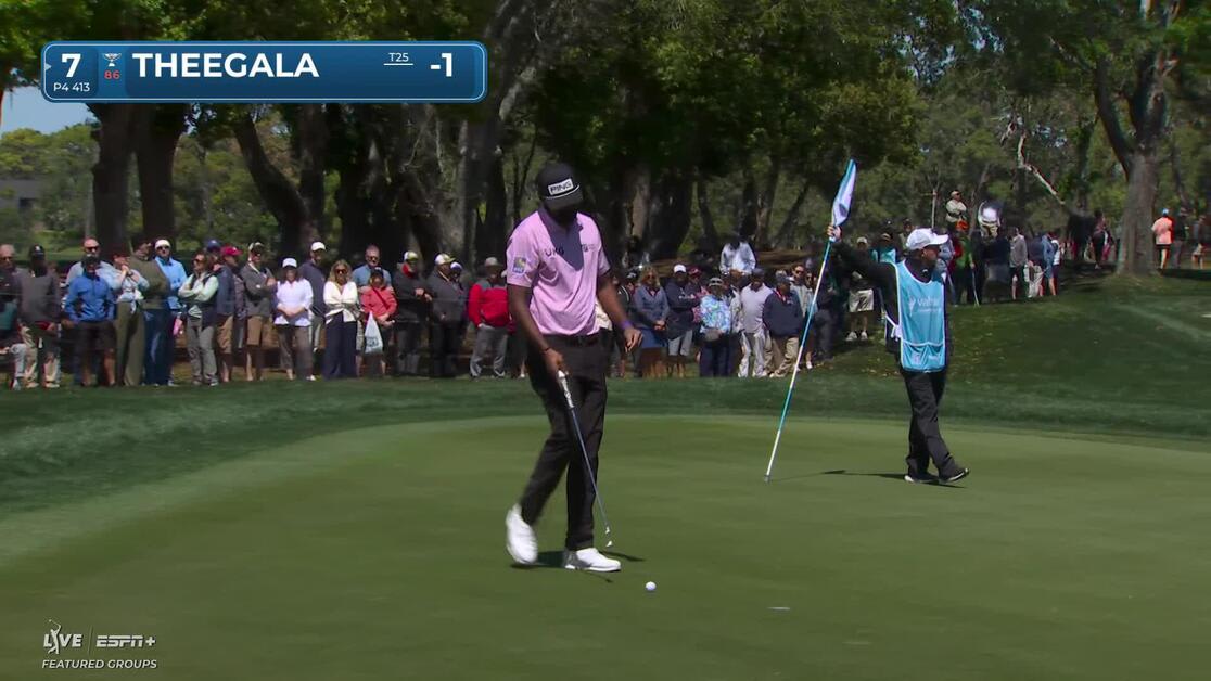 Sahith Theegala | Round 2 | 7th hole | Shot 4 | 2025 Valspar