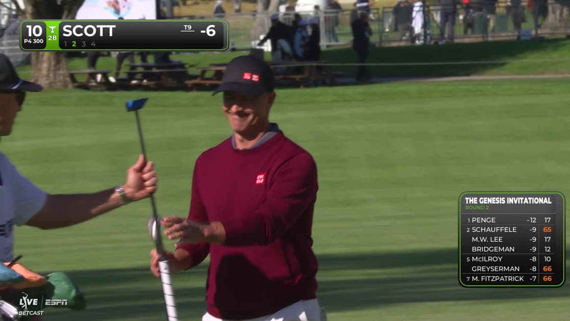Adam Scott | Round 2 | 10th hole | Shot 2 | 2026 The Genesis