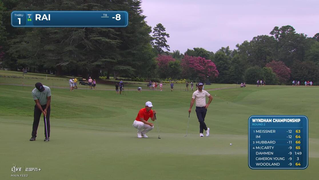 Aaron Rai | Round 2 | 1st hole | Shot 3 | 2025 Wyndham