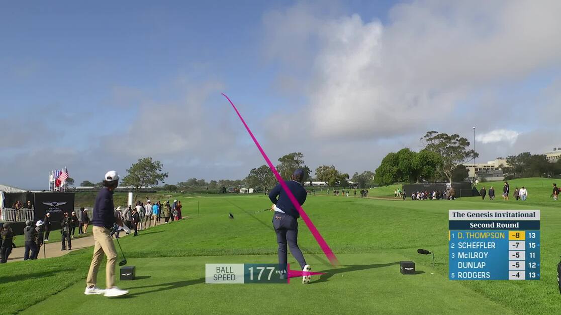 Davis Thompson | Round 2 | 14th hole | Shot 1 | 2025 Genesis