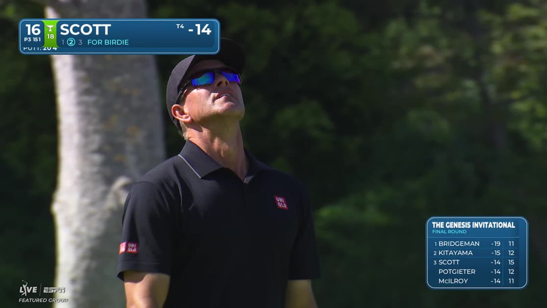 Adam Scott | Round 4 | 16th hole | Shot 2 | 2026 The Genesis