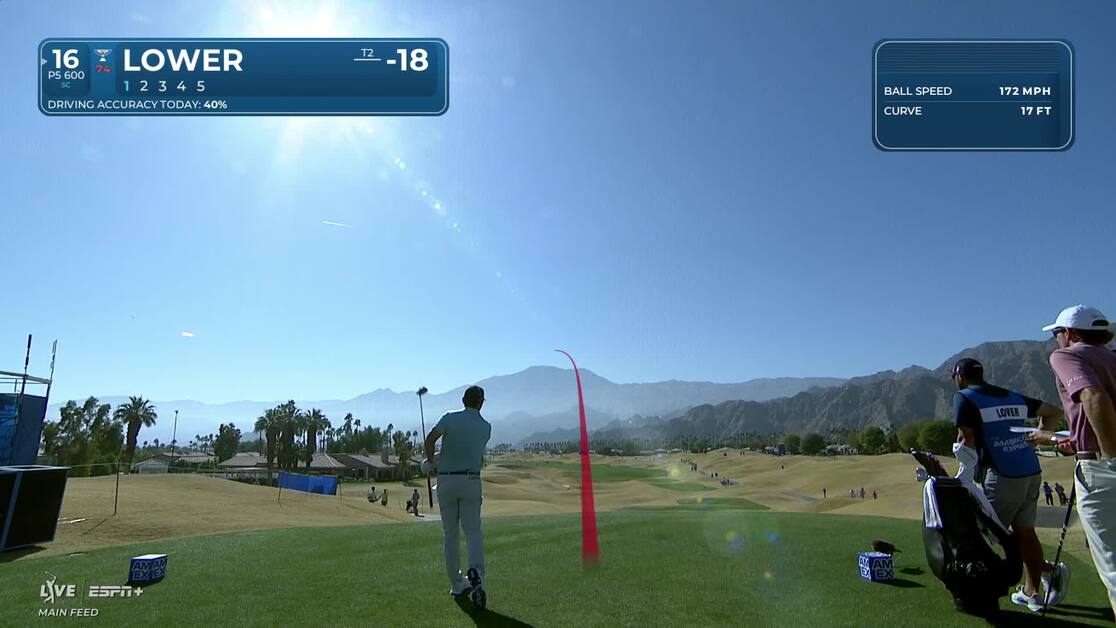 Justin Lower | Round 3 | 16th hole | Shot 5 | 2025 The American Express