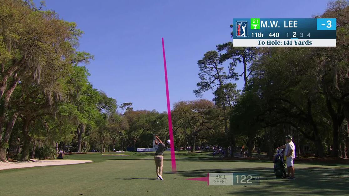 Min Woo Lee | Round 1 | 11th hole | Shot 2 | 2025 RBC Heritage