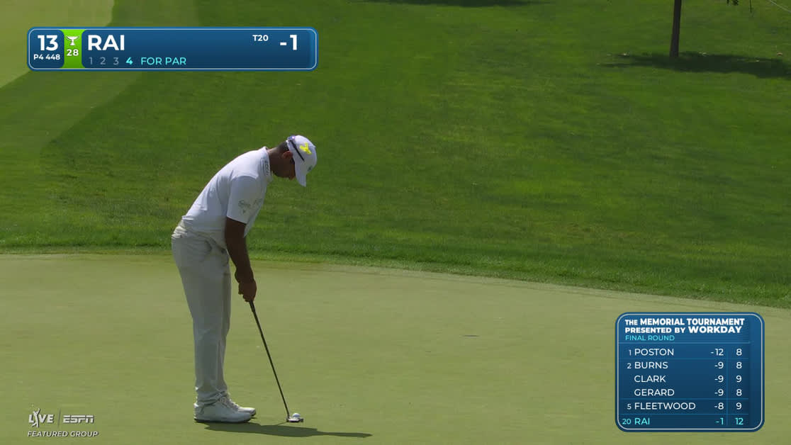 Aaron Rai | Round 4 | 13th hole | Shot 4 | 2026 the Memorial
