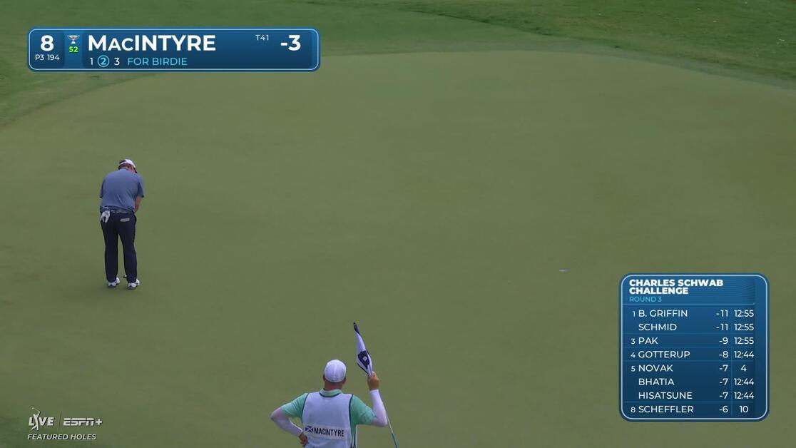 Robert MacIntyre | Round 3 | 8th hole | Shot 2 | 2025 Charles Schwab