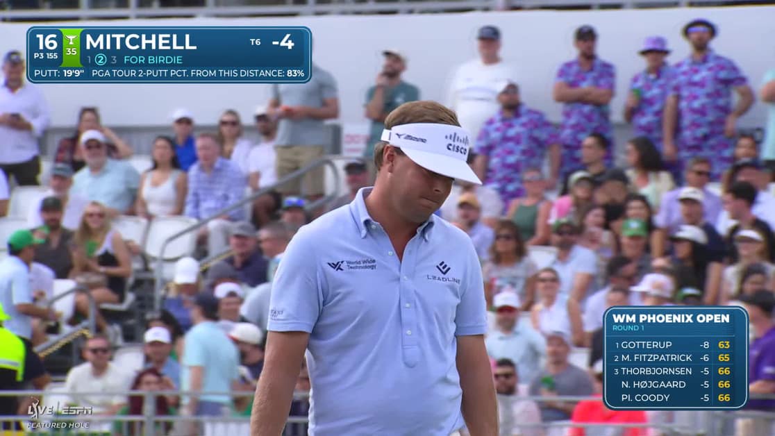 Keith Mitchell | Round 1 | 16th hole | Shot 3 | 2026 WM Phoenix Open