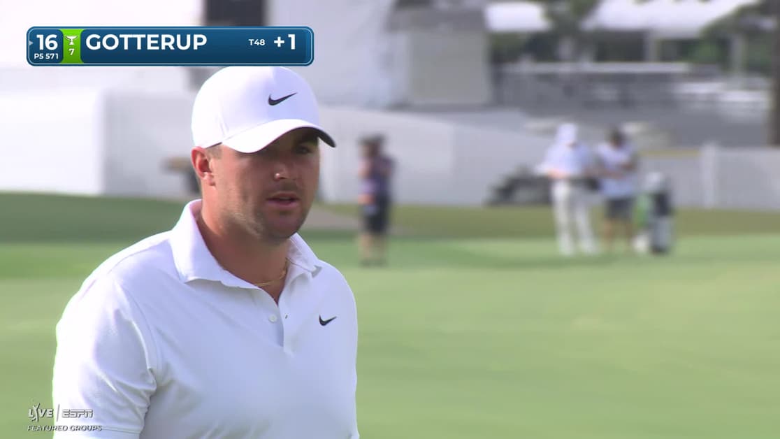 Chris Gotterup | Round 1 | 16th hole | Shot 4 | -1 Houston Open