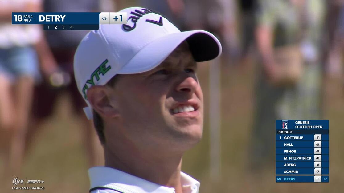 Thomas Detry | Round 3 | 18th hole | Shot 2 | 2025 Genesis Scottish Open
