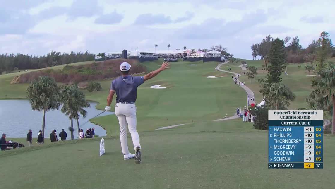 Michael Brennan | Round 2 | 18th hole | Shot 1 | 2025 Butterfield Bermuda