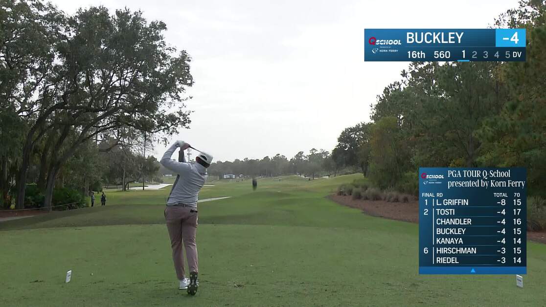 Hayden Buckley | Round 4 | 16th hole | Shot 1 | 2024 PGA TOUR Q-School