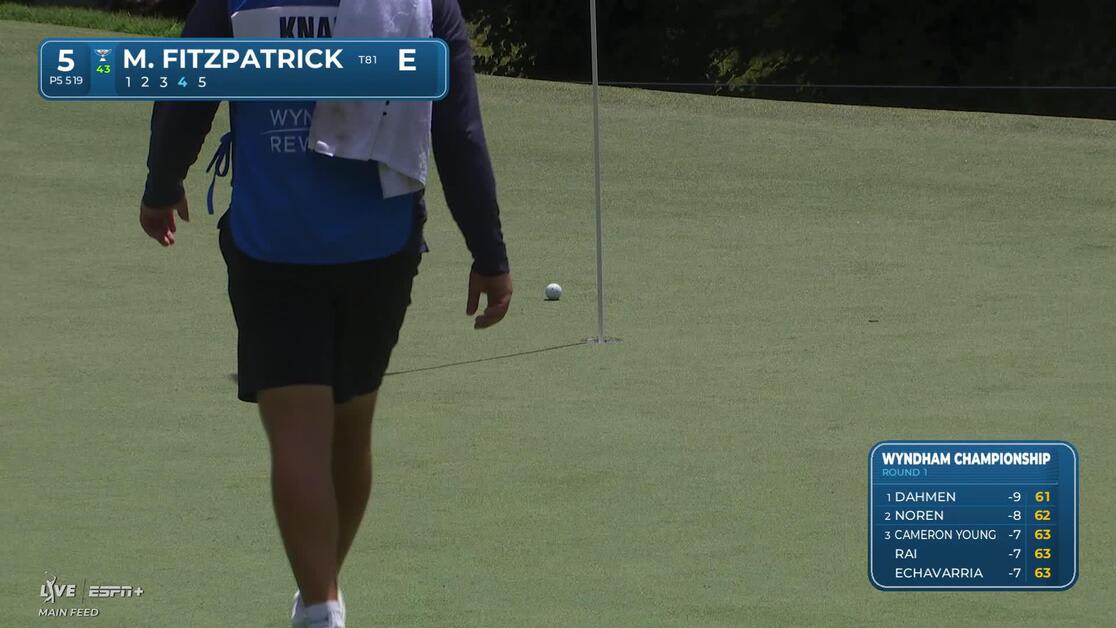 Matt Fitzpatrick | Round 1 | 5th hole | Shot 4 | 2025 Wyndham