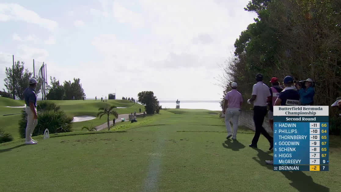 Michael Brennan | Round 2 | 8th hole | Shot 1 | 2025 Butterfield Bermuda