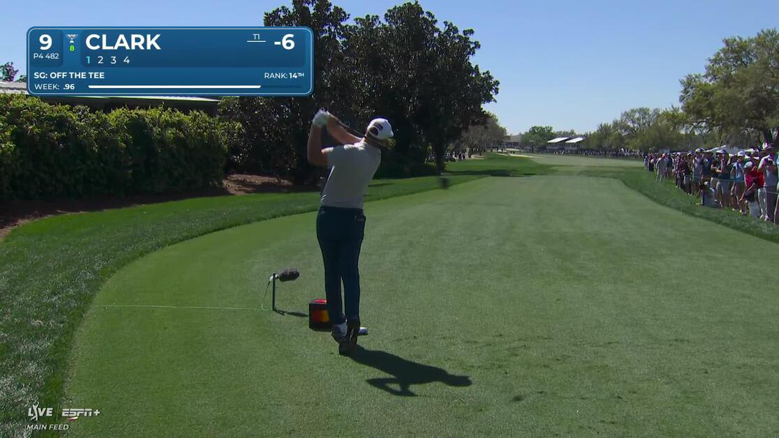 Wyndham Clark | Round 2 | 9th hole | Shot 1 | 2025 Arnold Palmer ...