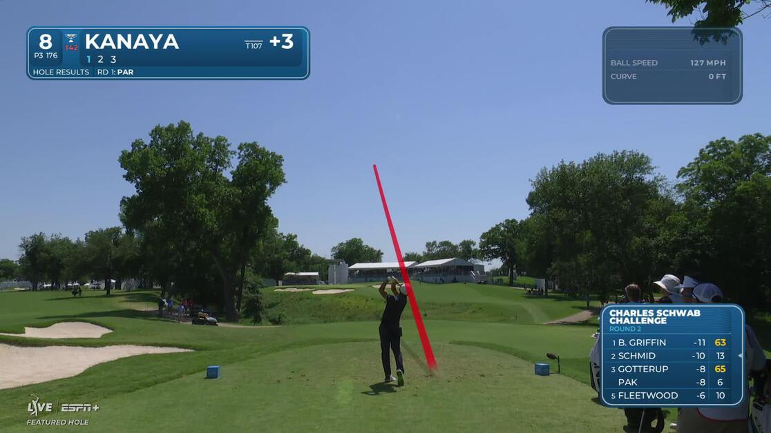 Takumi Kanaya | Round 2 | 8th hole | Shot 1 | 2025 Charles Schwab