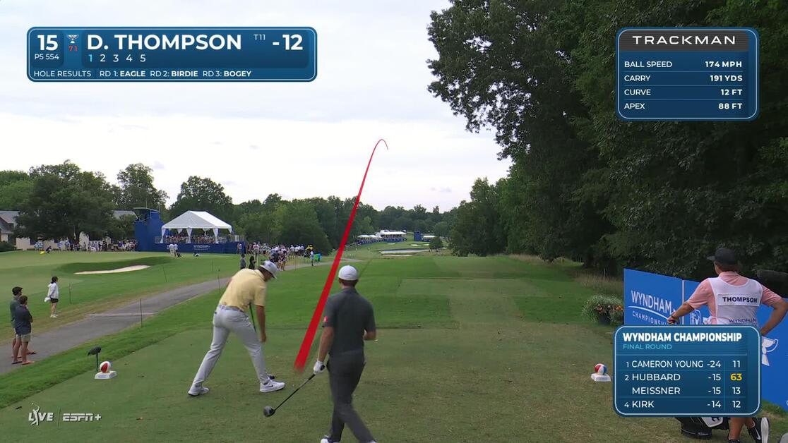 Davis Thompson | Round 4 | 15th hole | Shot 1 | 2025 Wyndham