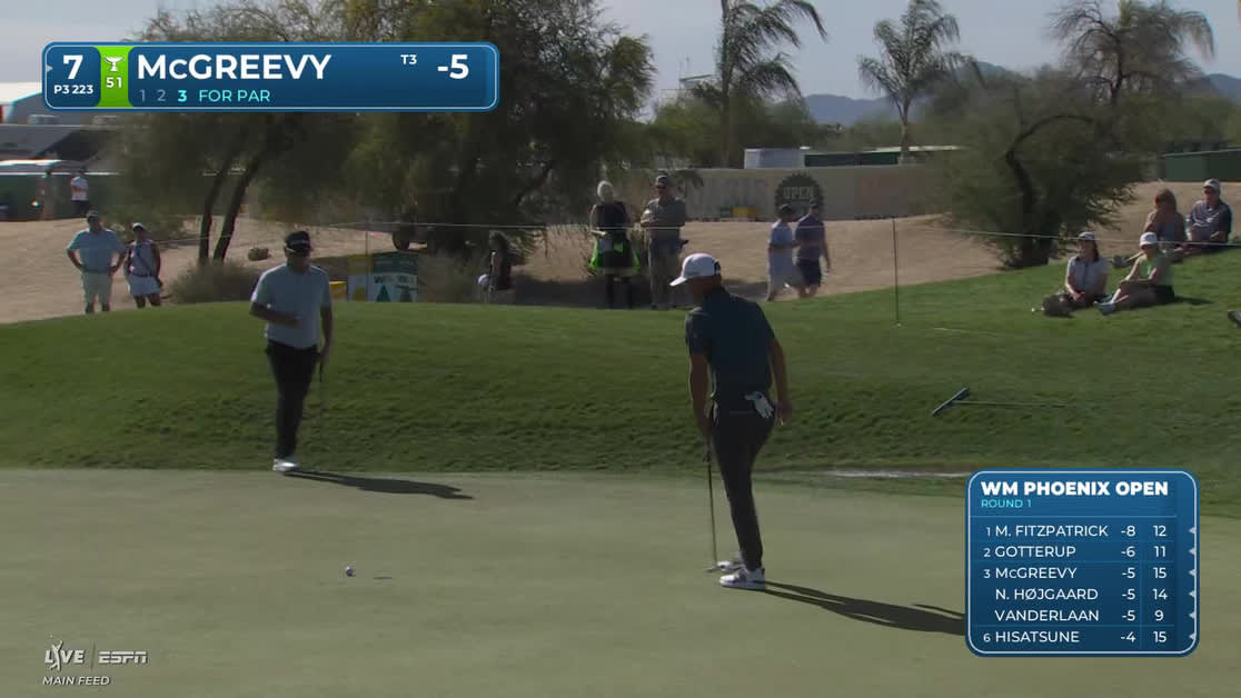 Max McGreevy | Round 1 | 7th hole | Shot 4 | 2026 WM Phoenix Open
