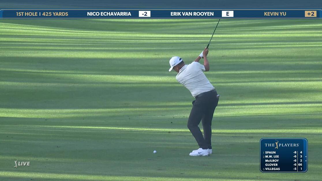 Kevin Yu | Round 2 | 1st hole | Shot 2 | 2025 THE PLAYERS