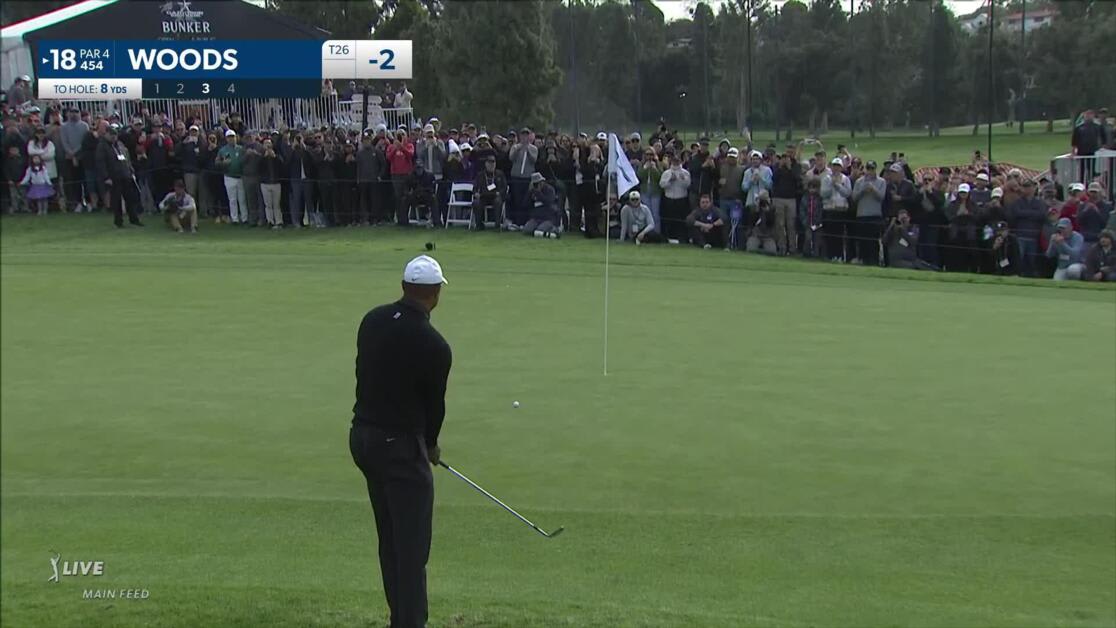 Tiger Woods | 2023 Genesis | Round 2 | 18th hole | Shot 3