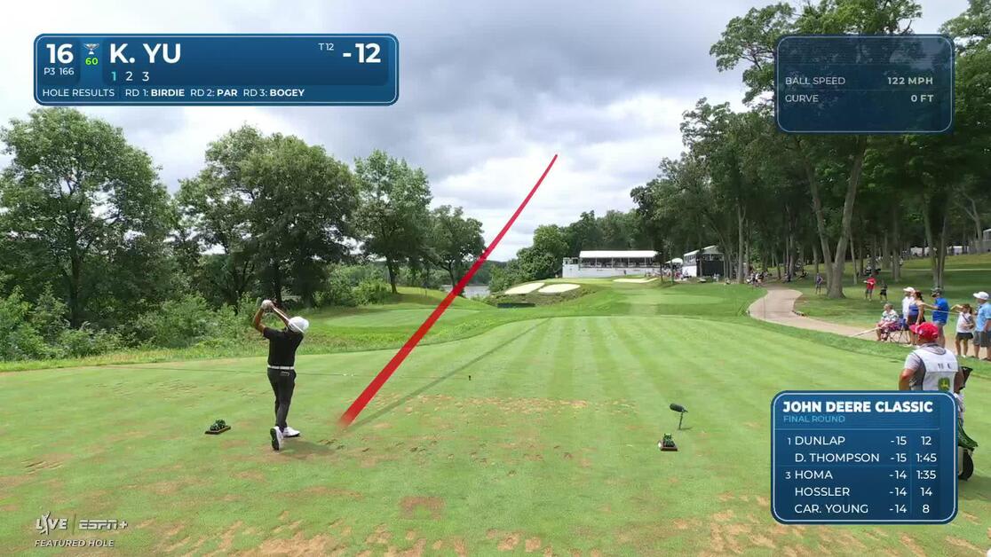 Kevin Yu | Round 4 | 16th hole | Shot 1 | 2025 John Deere