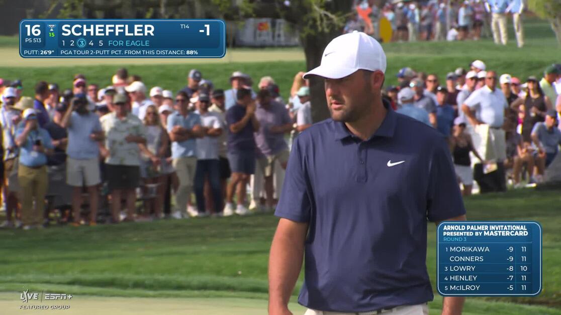 Scottie Scheffler | Round 3 | 16th hole | Shot 4 | 2025 Arnold Palmer ...