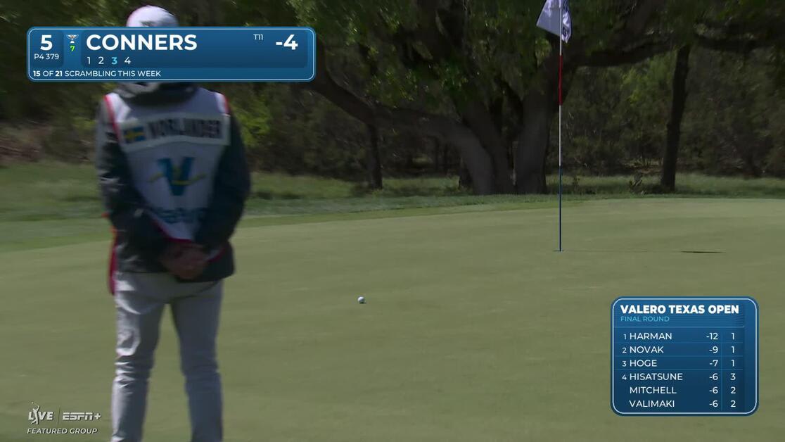Corey Conners | Round 4 | 5th hole | Shot 4 | 2025 Valero