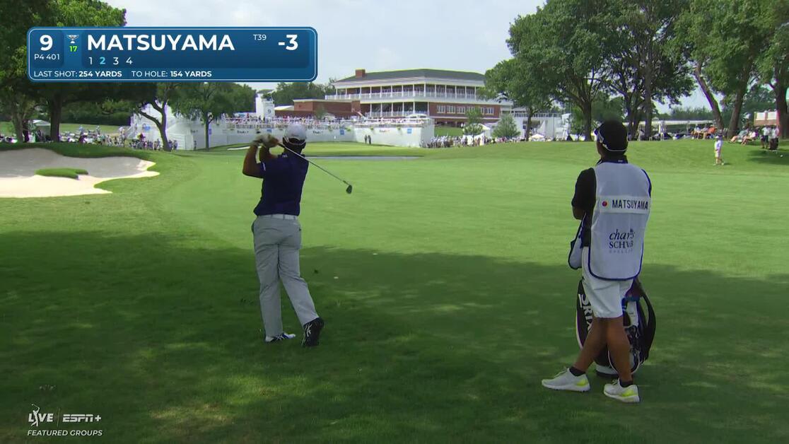 Hideki Matsuyama | Round 3 | 9th hole | Shot 2 | 2025 Charles Schwab
