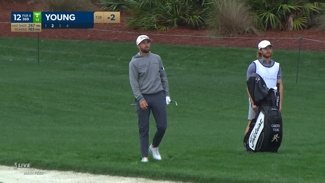 Cameron Young digs out of the rough to set up birdie at THE PLAYERS