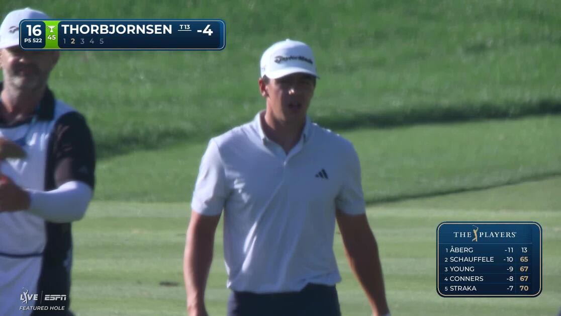Michael Thorbjornsen taps in from 18 inches for birdie on No. 16 at THE ...