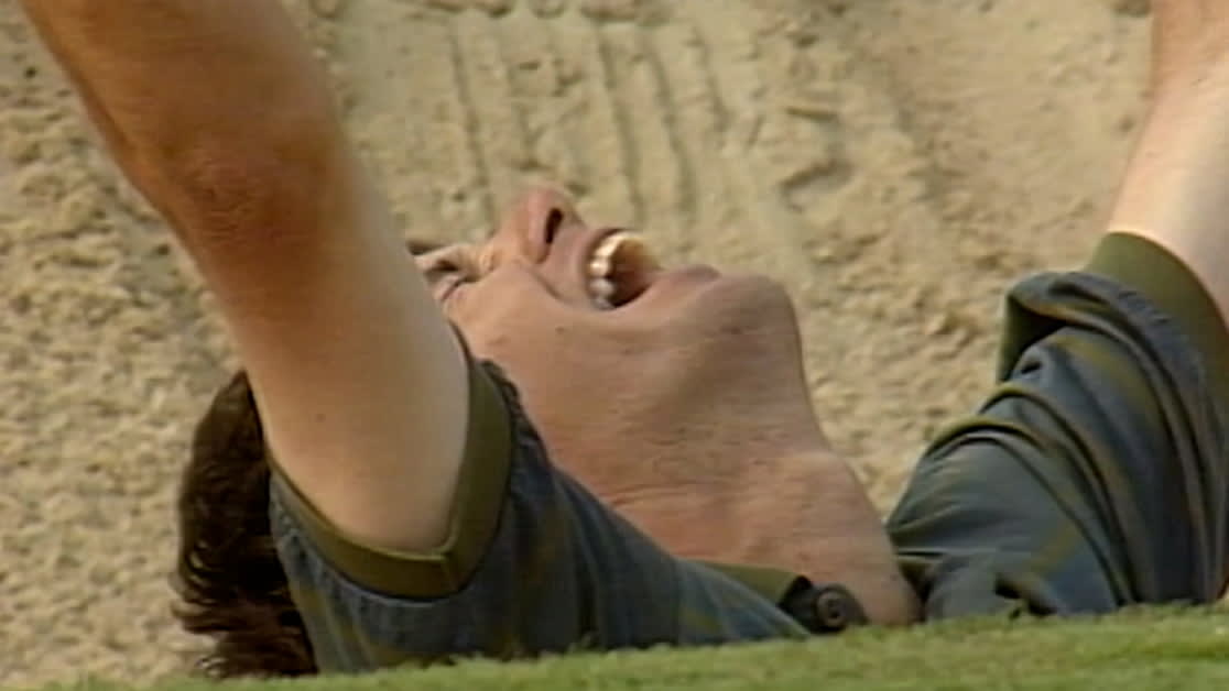 Paul Azinger holes bunker shot on 72nd hole to win the Memorial