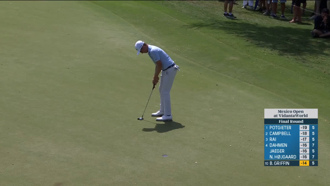 Ben Griffin navigates No. 6 for birdie at Mexico Open