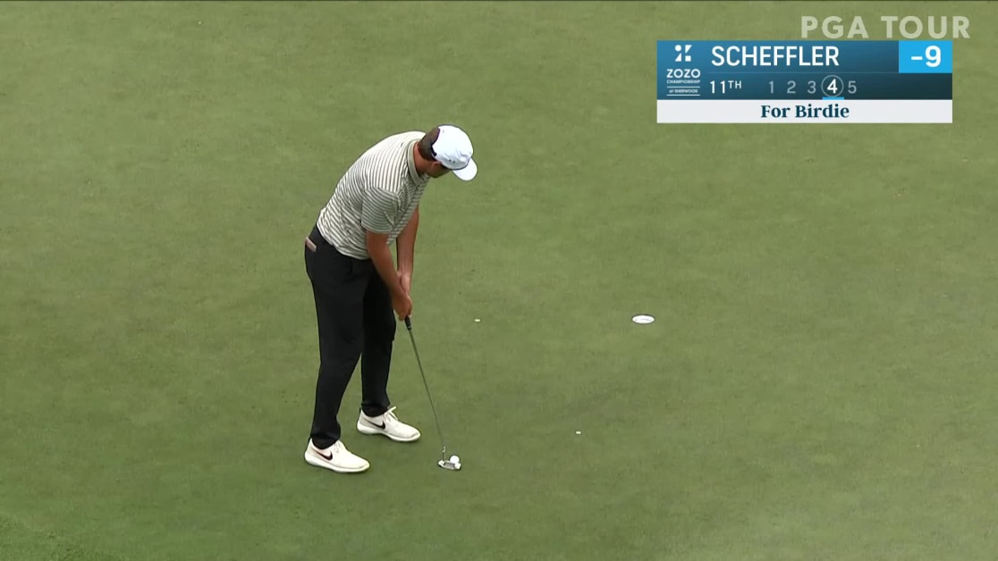 Scottie Scheffler drains short birdie putt at ZOZO