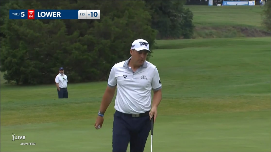 Justin Lower gets up-and-down from deep greenside bunker at AT&T Byron ...
