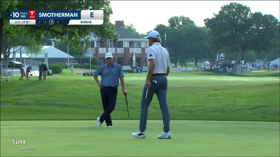 Austin Smotherman sinks 11-footer for birdie at Charles Schwab
