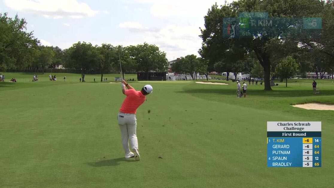 Tom Kim's 132-yard approach sets up birdie on No. 6 at Charles Schwab