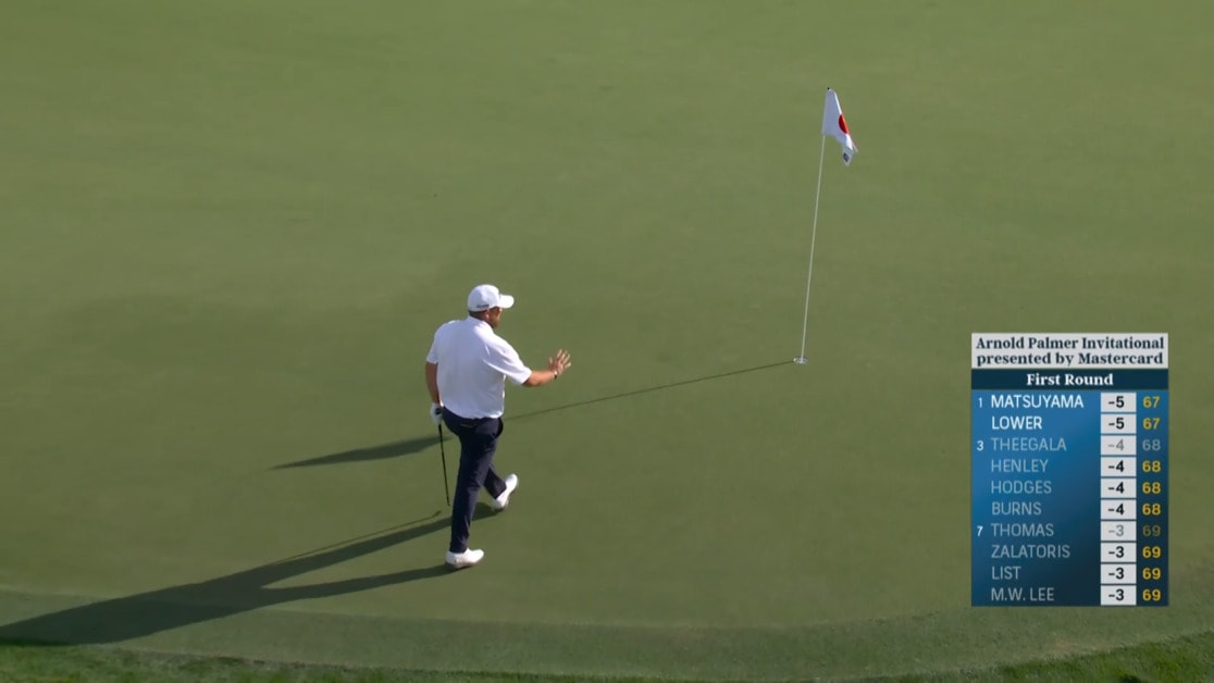 Shane Lowry holes chip shot for eagle from the fringe at Arnold Palmer