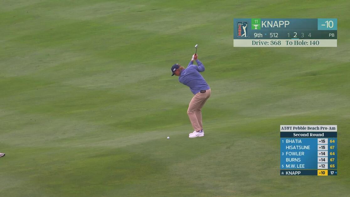 Jake Knapp hits 137-yard approach to 5 feet, sets up birdie on No. 9 at ...