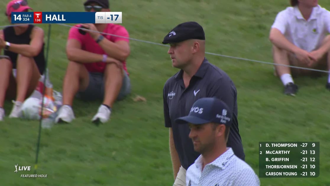 Harry Hall makes birdie on No. 14 at John Deere