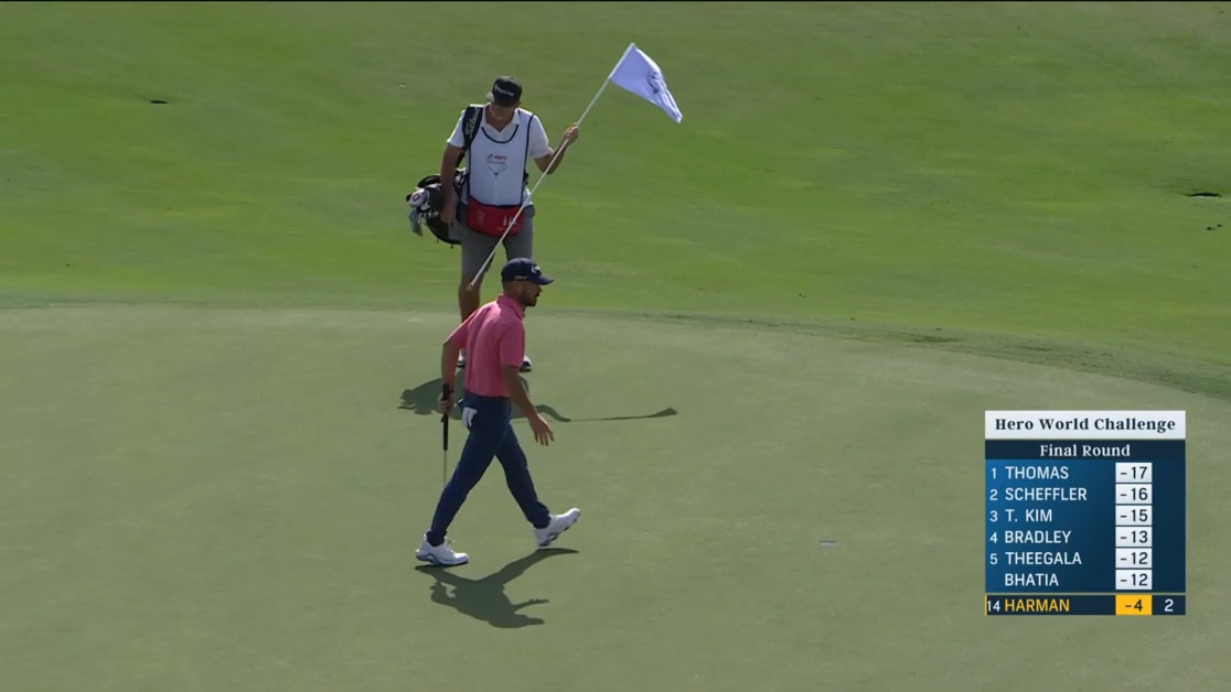 Brian Harman rolls in birdie putt at Hero World Challenge