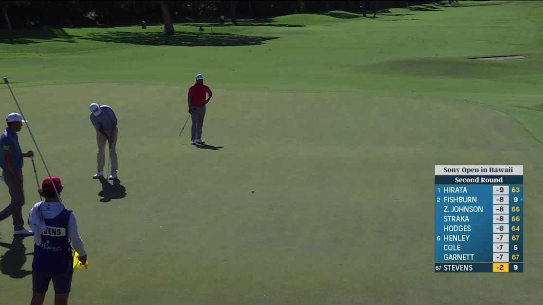 Sam Stevens makes birdie putt at Sony Open