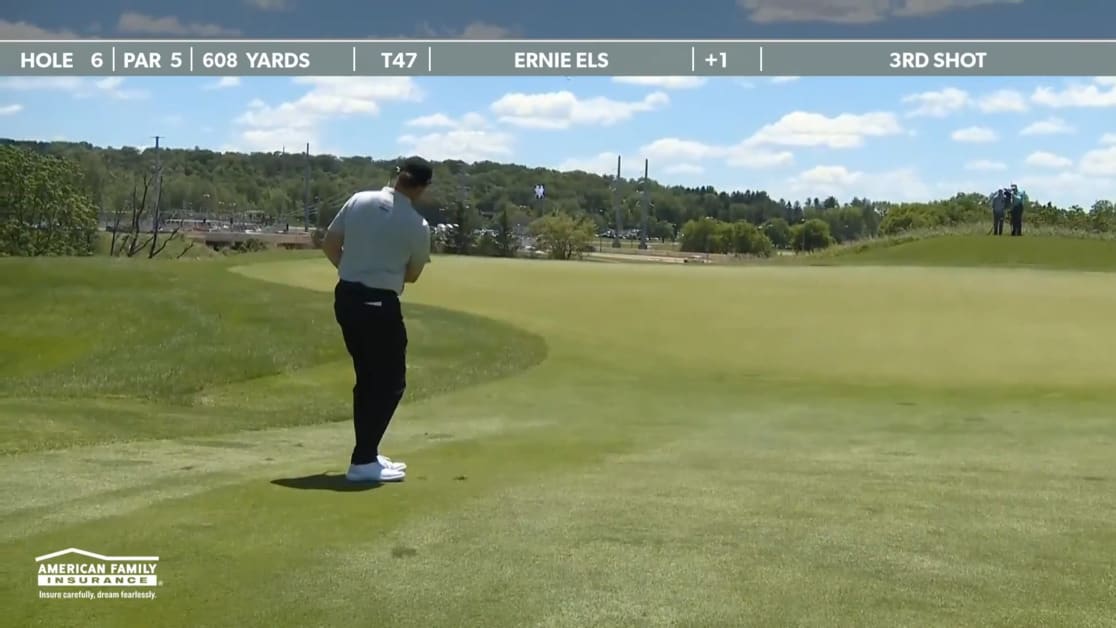 Ernie Els chips it close to set up birdie at American