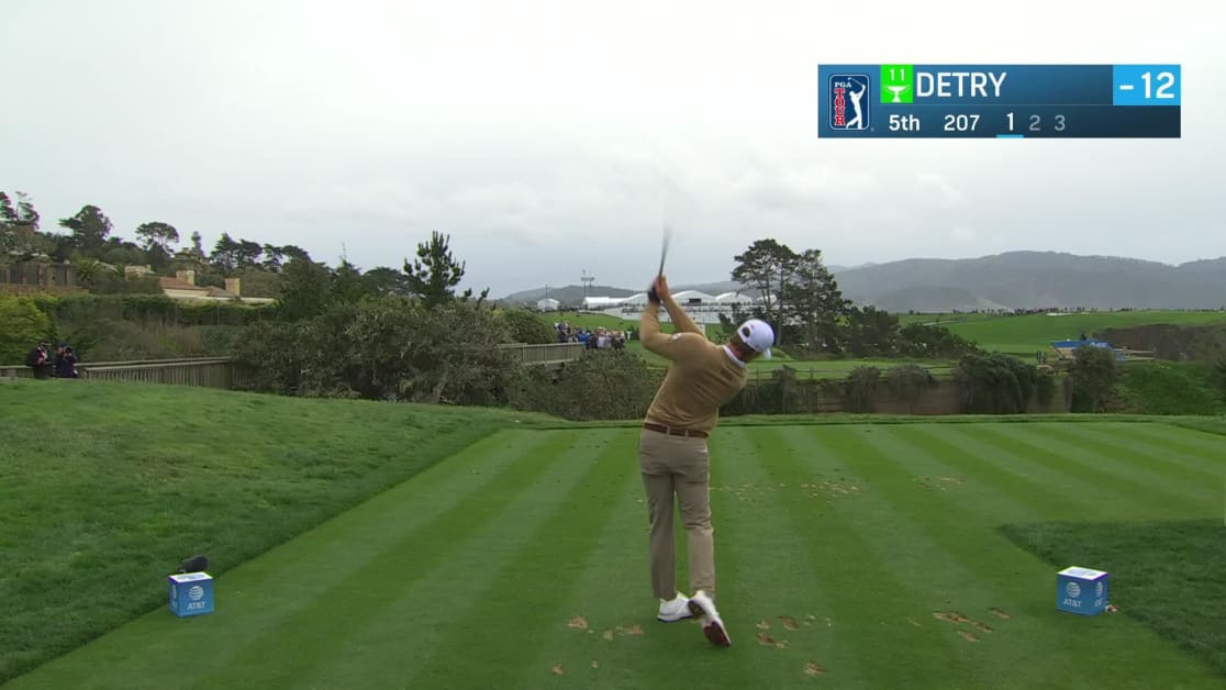 Thomas Detry lands tee shot tight and birdies at AT&T Pebble Beach