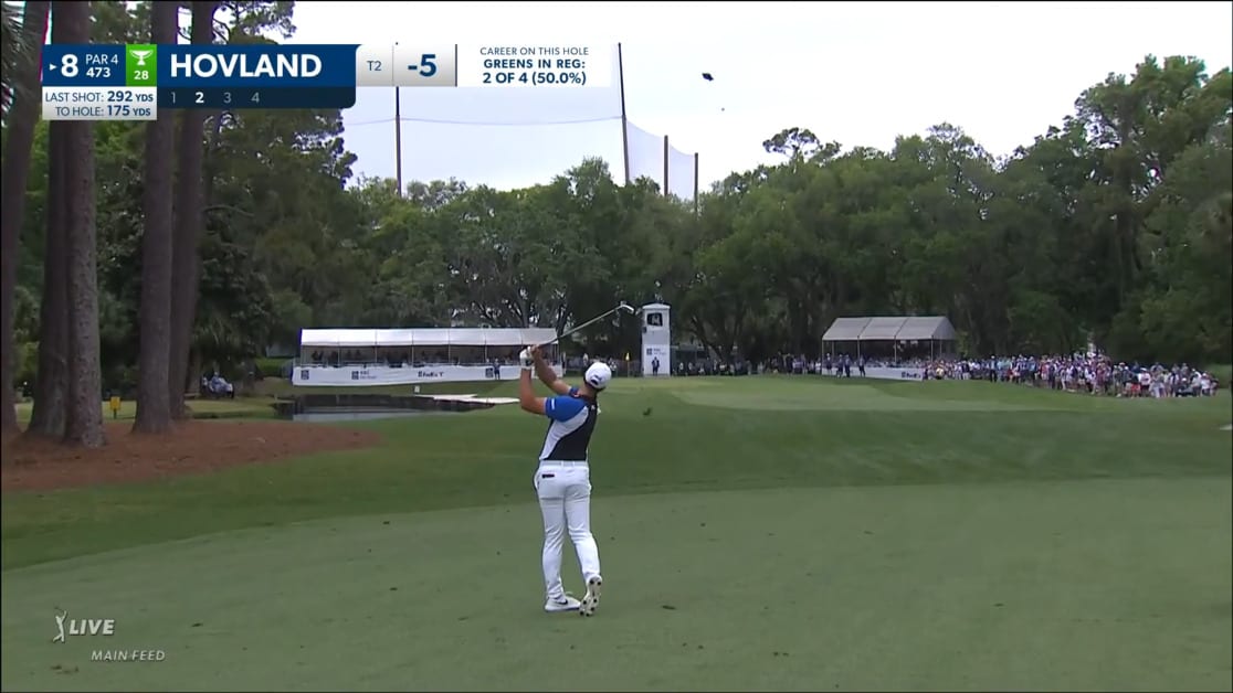 Viktor Hovland dials in approach to set up birdie at RBC Heritage