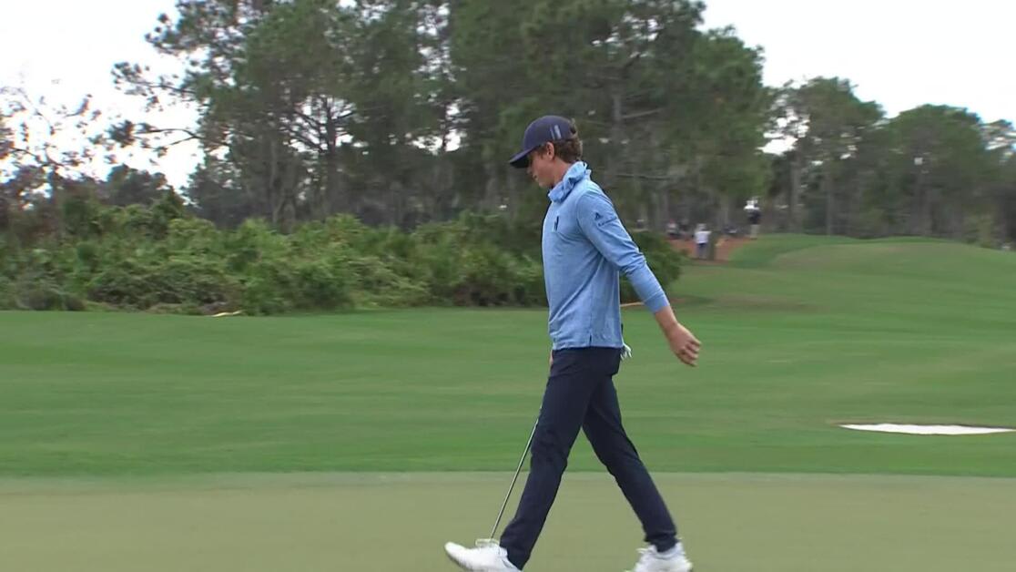 Luke Leonard sinks putt for eagle at PNC Championship