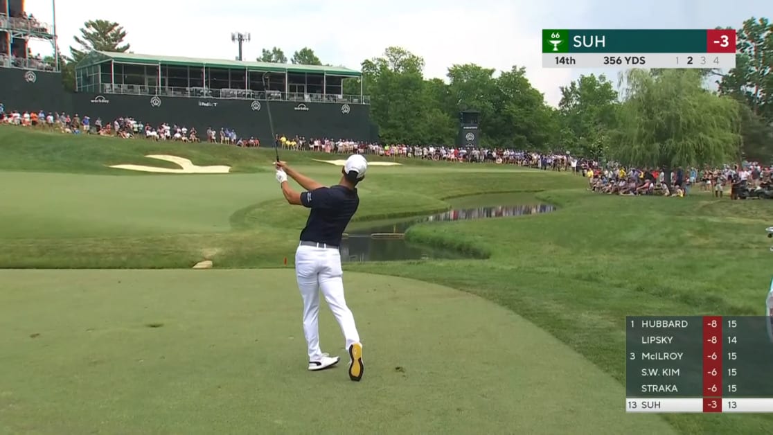 Justin Suh spins approach to set up birdie at the Memorial