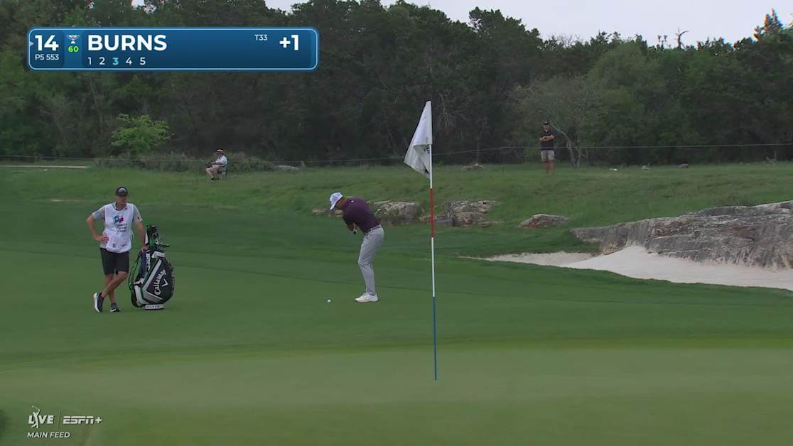 Sam Burns gets up-and-down for birdie at Valero