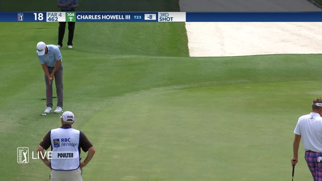 Charles Howell III drains birdie putt from fringe on No. 18 at RBC Heritage